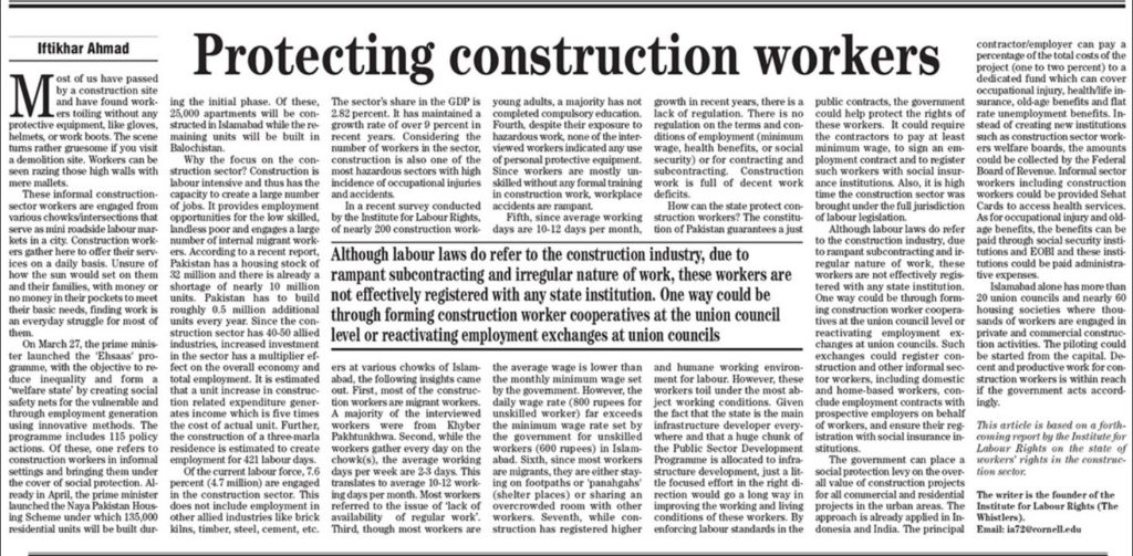 Protecting construction workers - CLR