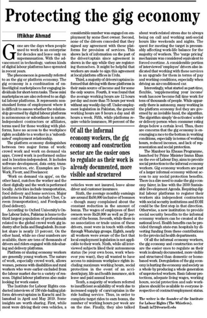 Protecting the gig economy - CLR