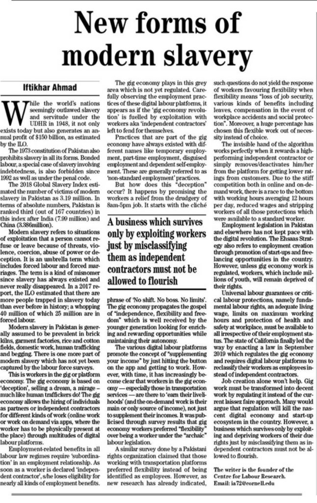 New forms of modern slavery - CLR